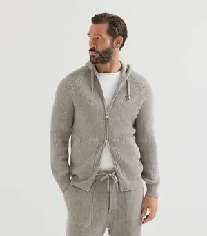 Brunello Cucinelli Cashmere Rib-knit Zip-up Cardigan - Grey