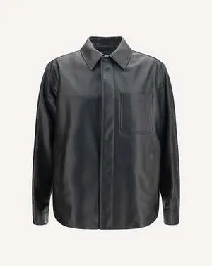 Loewe Leather Overshirt Jacket - Black