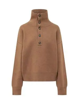 AMI Paris High-collar Sweater - Camel