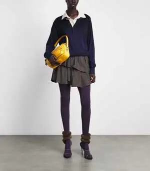 Acne Studios Wool-blend Check Ruffle Mini Skirt