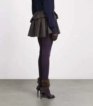 Acne Studios Wool-blend Check Ruffle Mini Skirt