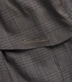 Acne Studios Wool-blend Check Ruffle Mini Skirt