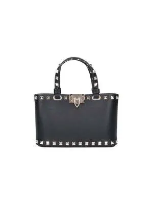 Valentino Garavani Leather Studded Top Handle Tote Bag