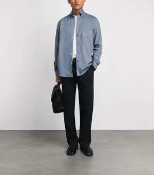 Sunspel Brushed Cotton Flannel Shirt