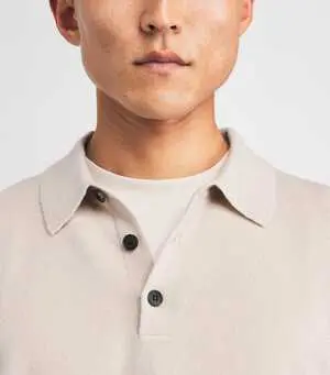 Sunspel Cashmere Long-sleeve Polo Shirt - Brown