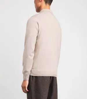 Sunspel Cashmere Long-sleeve Polo Shirt - Brown