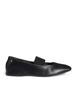 Max Mara Nappa Leather Ballet Flats - Black