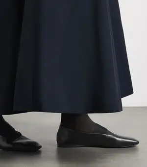 Max Mara Nappa Leather Ballet Flats - Black