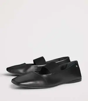 Max Mara Nappa Leather Ballet Flats - Black
