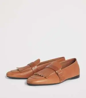 Max Mara Leather Fringe Loafers