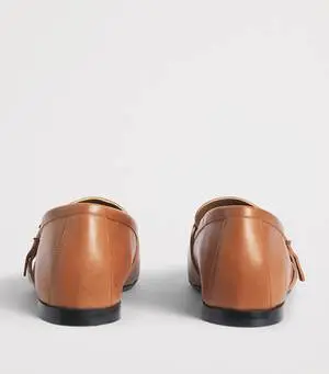 Max Mara Leather Fringe Loafers