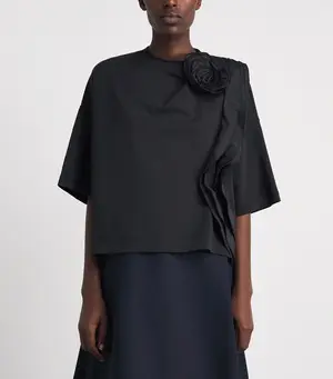 Max Mara Cotton Floral Appliqué T-shirt