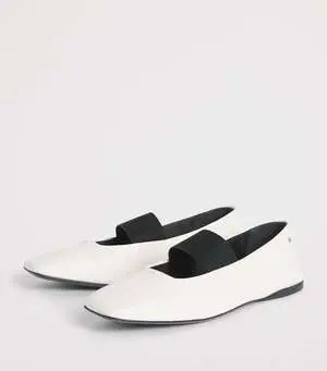 Max Mara Nappa Leather Ballet Flats - Ivory