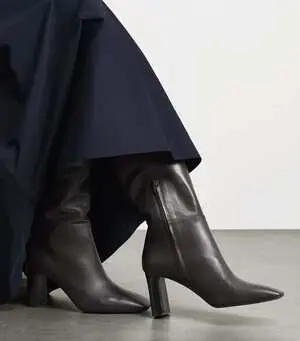 Max Mara Smooth Leather Knee-high Boots