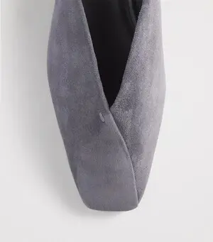 Max Mara Suede Leather-trim Ballet Flats