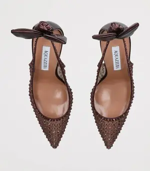 AQUAZZURA Crystal-embellished Bow Tie Pumps 105