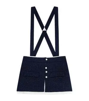 Maje Tweed Suspender Shorts