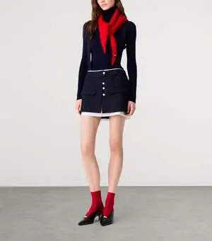 Maje Tweed Suspender Shorts