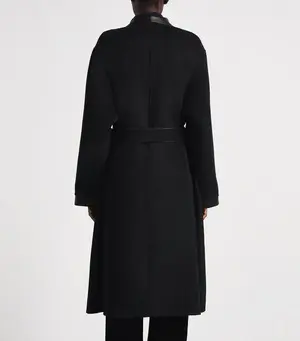 Lafayette 148 New York Cashmere Leather-trim Wrap Coat