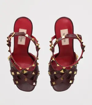 Valentino Garavani Leather Studdy Heeled Sandals 100