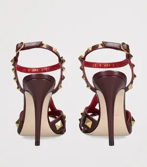 Valentino Garavani Leather Studdy Heeled Sandals 100