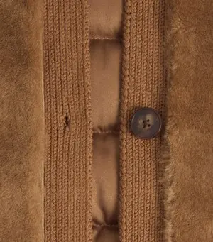 Lafayette 148 New York Shearling-camel Hair Quilted Gilet