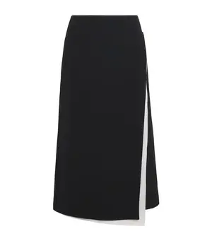 Lafayette 148 New York Asymmetric A-line Midi Skirt