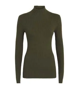 Victoria Beckham Merino Wool-blend Ribbed Sweater