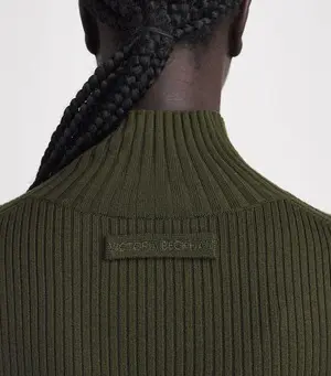 Victoria Beckham Merino Wool-blend Ribbed Sweater