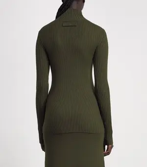 Victoria Beckham Merino Wool-blend Ribbed Sweater