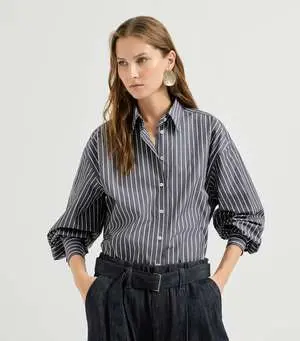 Brunello Cucinelli Cotton Poplin Stripe Shirt
