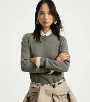 Brunello Cucinelli Cashmere Monili-detail Sweater - Green