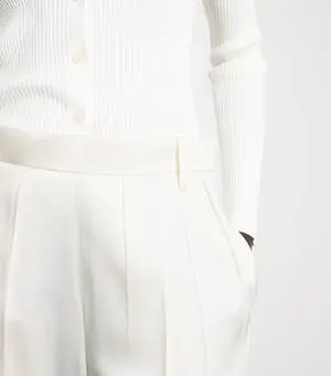 Victoria Beckham Satin Crepe Straight Tailored Trousers