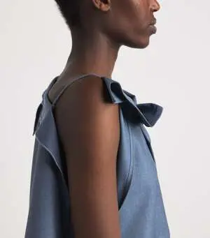 Victoria Beckham Wool Draped Midi Dress
