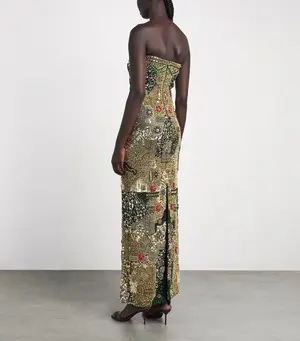 Alice + Olivia Hand-embroidered Delora Column Gown