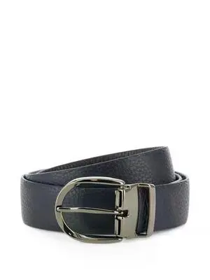 Boggi Milano Reversible Grained-leather Belt - Blue