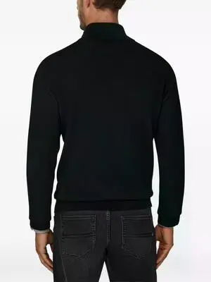 Boggi Milano Full-zip Jumper In Extrafine Merino Wool