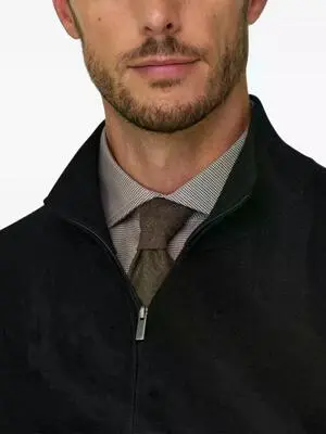 Boggi Milano Full-zip Jumper In Extrafine Merino Wool