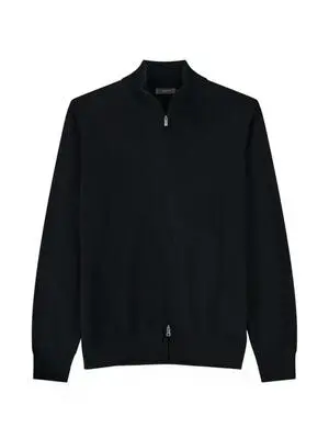 Boggi Milano Full-zip Jumper In Extrafine Merino Wool