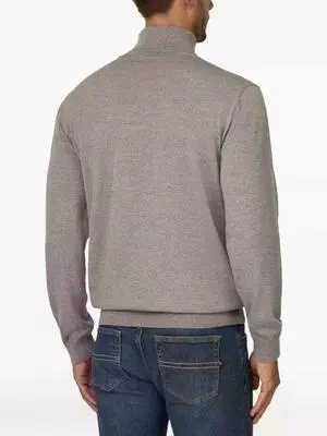 Boggi Milano Turtleneck Jumper In Merino Wool Cashwool® Moulin - Neutrals