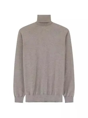 Boggi Milano Turtleneck Jumper In Merino Wool Cashwool® Moulin - Neutrals