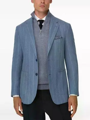 Boggi Milano Blazer In Wool Silk Pinstripe