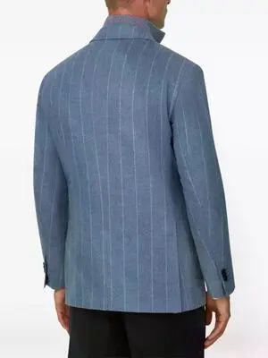 Boggi Milano Blazer In Wool Silk Pinstripe