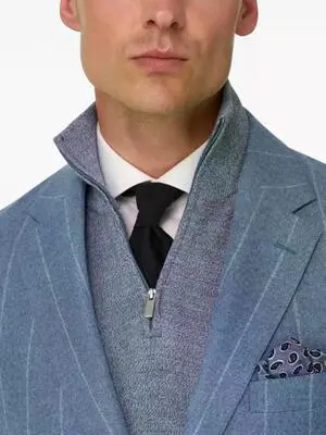 Boggi Milano Blazer In Wool Silk Pinstripe
