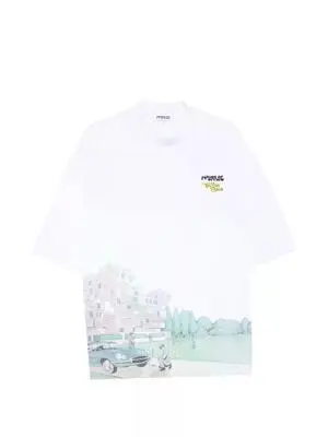 HOUSE OF ERRORS Graphic-print High-neck T-shirt - White