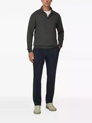Boggi Milano City Trousers In Cotton Blend Jersey - Blue
