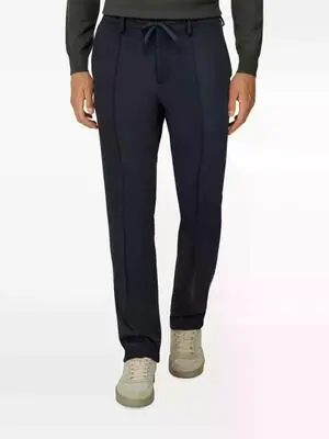 Boggi Milano City Trousers In Cotton Blend Jersey - Blue