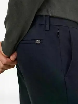 Boggi Milano City Trousers In Cotton Blend Jersey - Blue