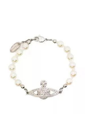 VIVIENNE WESTWOOD Orb Faux-pearl Bracelet - Silver