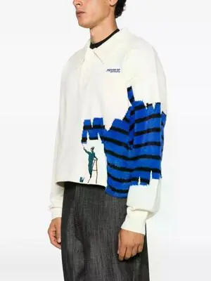 HOUSE OF ERRORS Graphic-intarsia Polo Polo Shirt